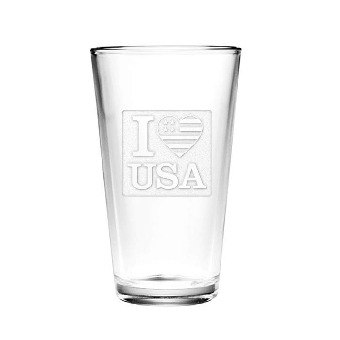 I Love USA Pint Glasses (Set of 4) – NostalgicUSA